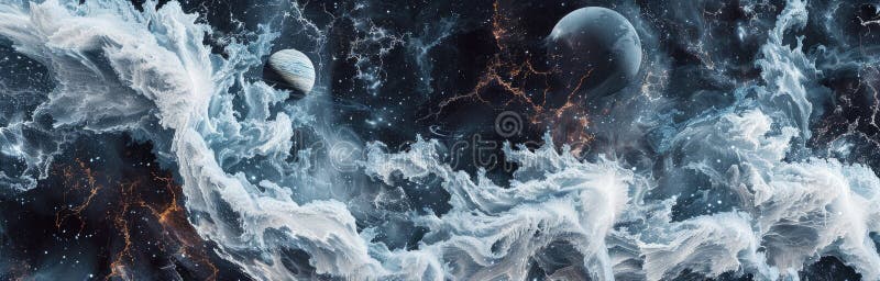 Cosmic Elements Like Stars and Planets Embedded in Marble Textures ...