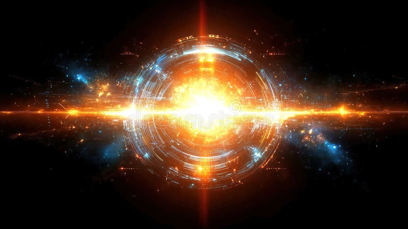 Cosmic Energy Burst Galactic Core Explosion Stock Image - Image of ...