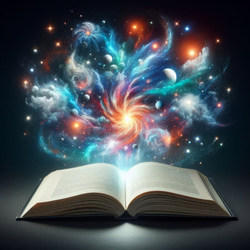 Cosmic Energy Bursting from Book Stock Photo - Image of education ...
