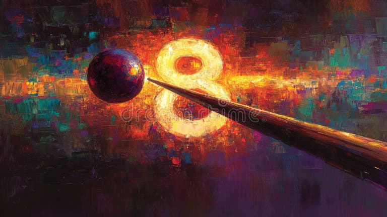 Cosmic Energy Explosion with Glowing Number Eight Stock Illustration ...