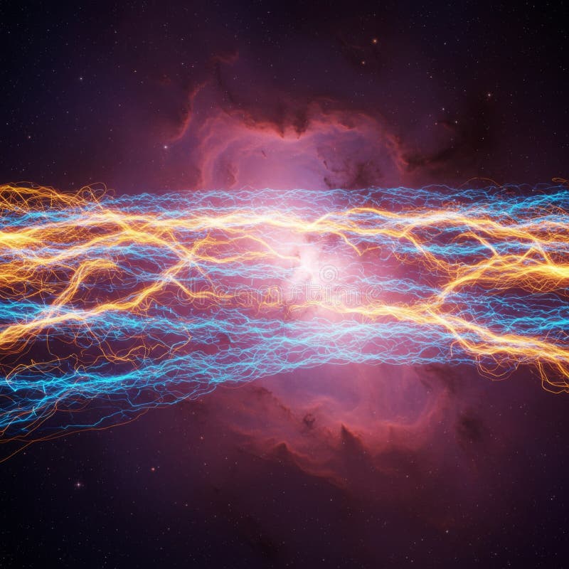 Cosmic Energy Flowing through Nebula Stock Illustration - Illustration ...