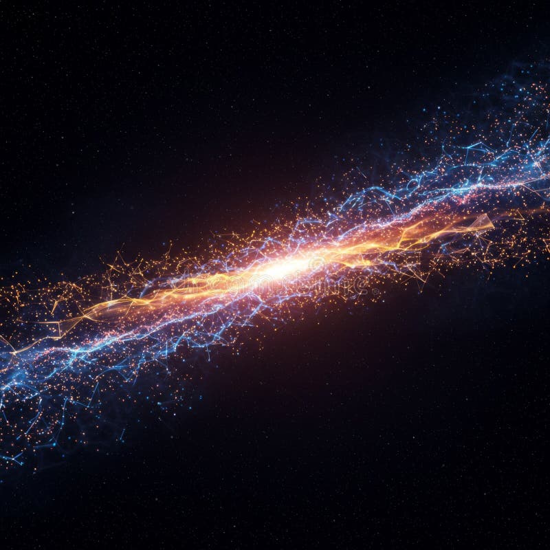 Cosmic Energy: Glowing Nebula in Deep Space Stock Illustration ...