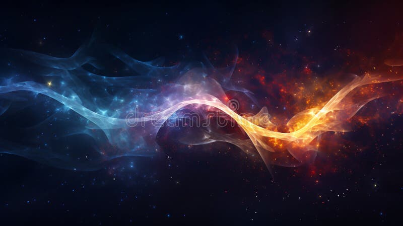 Cosmic Energy Interlaced with Digital Particles Forming Abstract ...