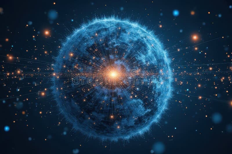 Cosmic Energy Sphere stock illustration. Illustration of depicts ...