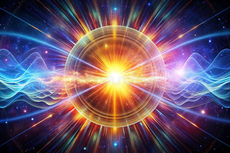 Cosmic Energy Sphere Exploding in Space Stock Illustration ...