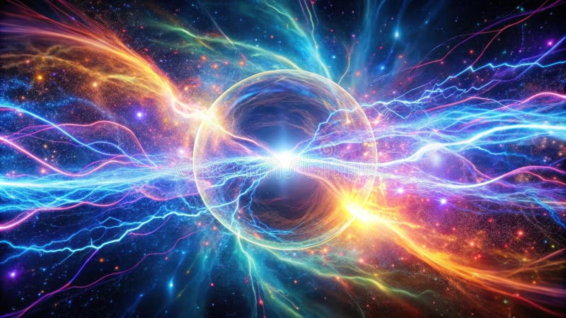 Cosmic Energy Sphere a Mesmerizing Display of Vibrant Plasma Streams ...