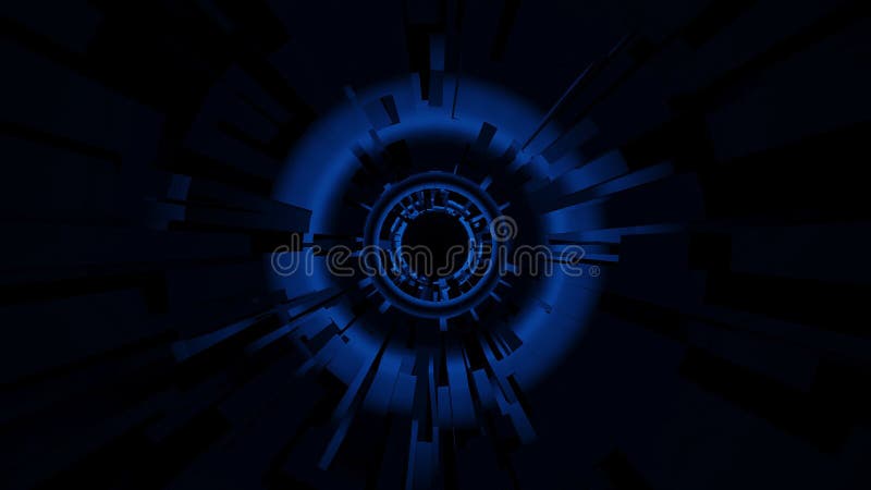 Cosmic Environment with a Blue Circle of Lights with a Black Background ...