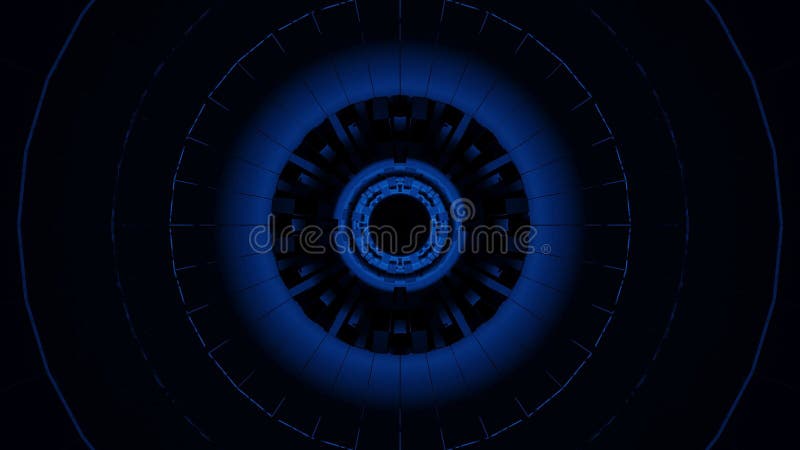 Cosmic Environment with a Blue Circle of Lights with a Black Background ...