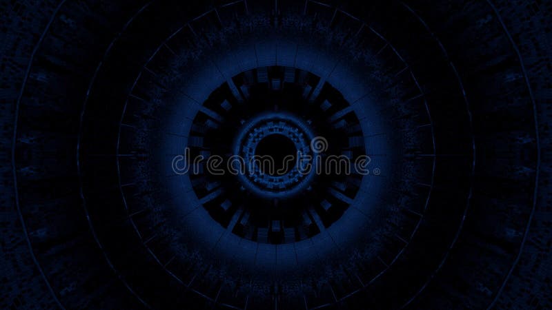 Cosmic Environment with a Blue Circle of Lights with a Black Background ...