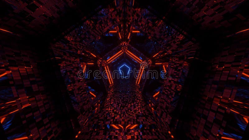 Cosmic Environment with Colorful Neon Laser Lights Stock Illustration ...