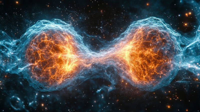 Cosmic Event: Celestial Bodies Interacting in Deep Space Stock ...