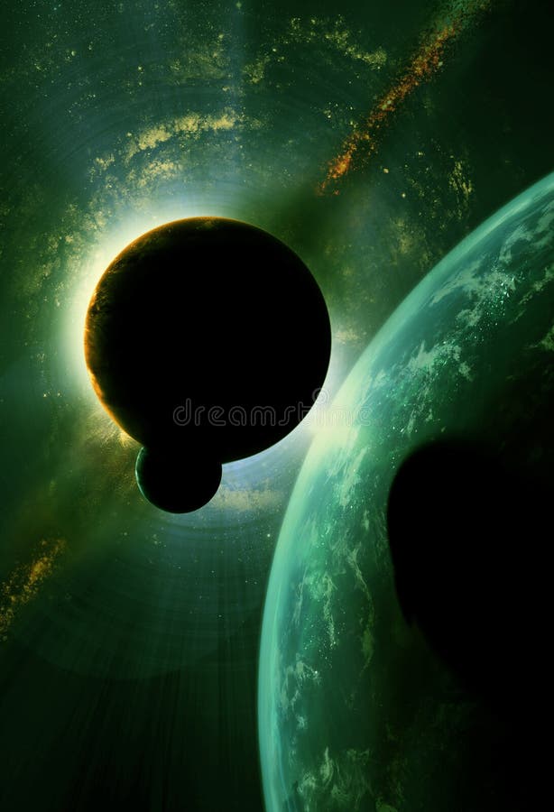 Planet with galaxy stock illustration. Illustration of earth - 28601884