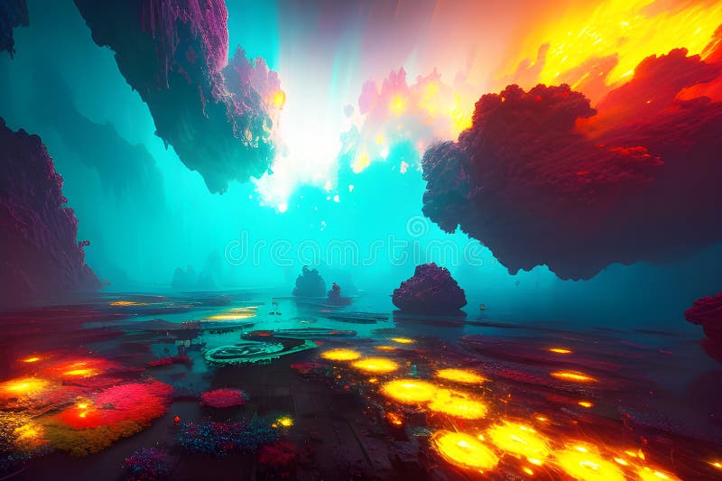 The Forming of Planets in Cosmos Generated by Ai Stock Image - Image of ...