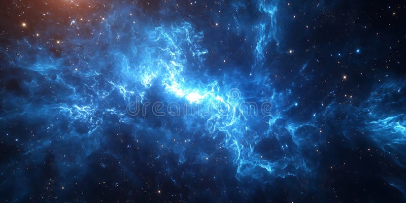 Cosmic Explosion of Blue Energy Waves for Sci-Fi Artwork, Digital ...