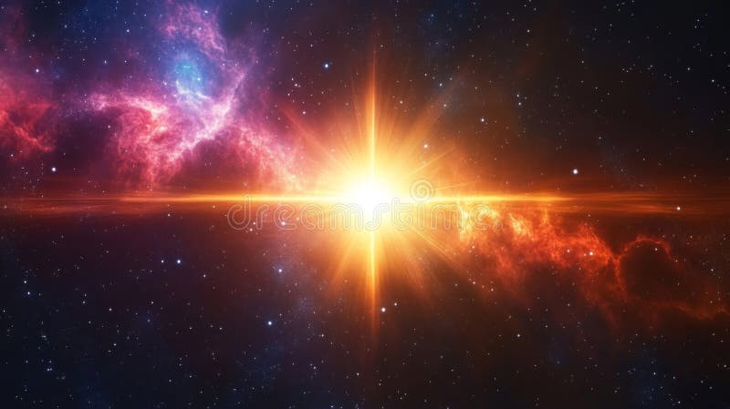 Cosmic Explosion Bright Star Nebula Space Stock Illustration ...