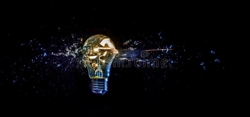 Amazing Explosion of a Burning Light Bulb with Splinters and Smoke ...