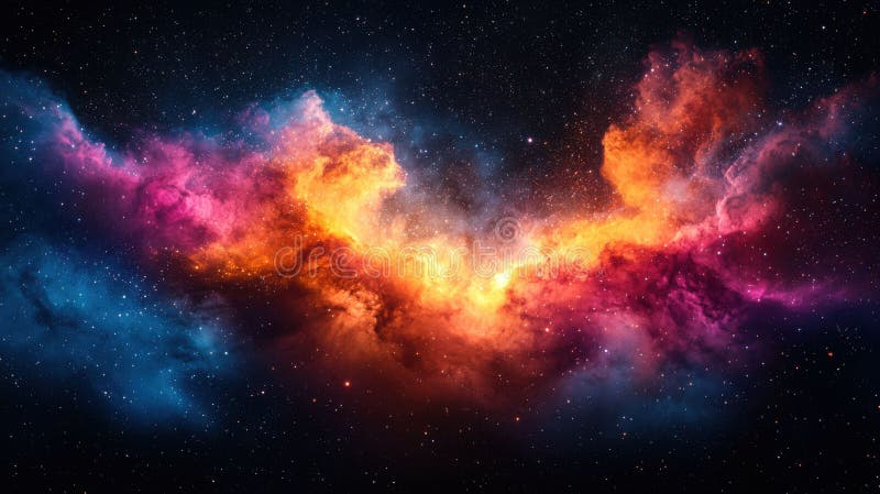 Cosmic Explosion of Colors with Stars and Nebulae in Night Sky Stock ...