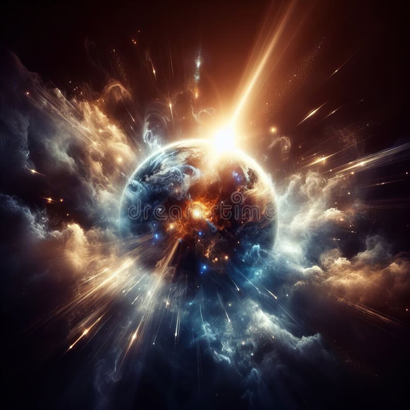 Cosmic Explosion and Creation Stock Image - Image of planet, genesis ...