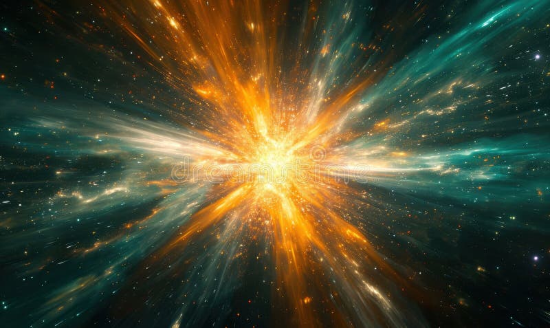 Cosmic Explosion of Energy and Light in the Universe Stock Illustration ...