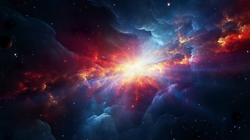 Cosmic Explosion Energy Particles Stock Illustration - Illustration of ...