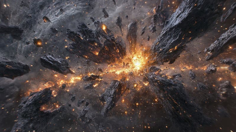 Cosmic Explosion Event Distant Galaxy Digital Art Space Dynamic ...