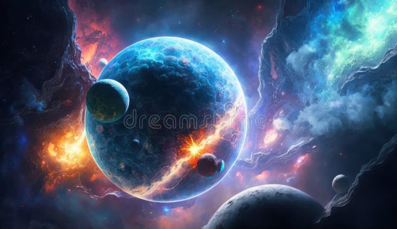 Cosmic Explosion. Created by Generative Artificial Intelligence Stock ...