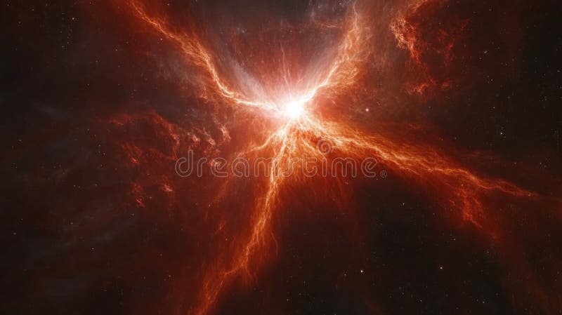 Cosmic Explosion Fiery Nebula Stellar Energy Burst Stock Illustration ...