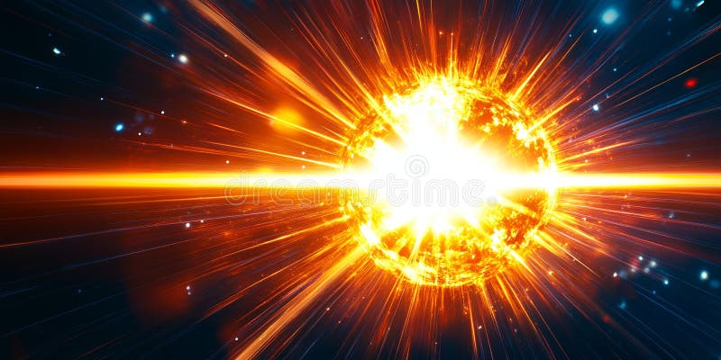 Cosmic Explosion Fiery Starburst Galaxy Energy Burst Light Rays Stock ...