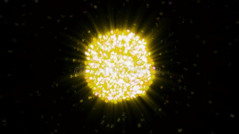 Cosmic Explosion with Formation of Ball. Motion. Bright Explosion of ...