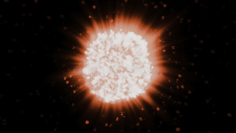 Cosmic Explosion with Formation of Ball. Motion. Bright Explosion of ...