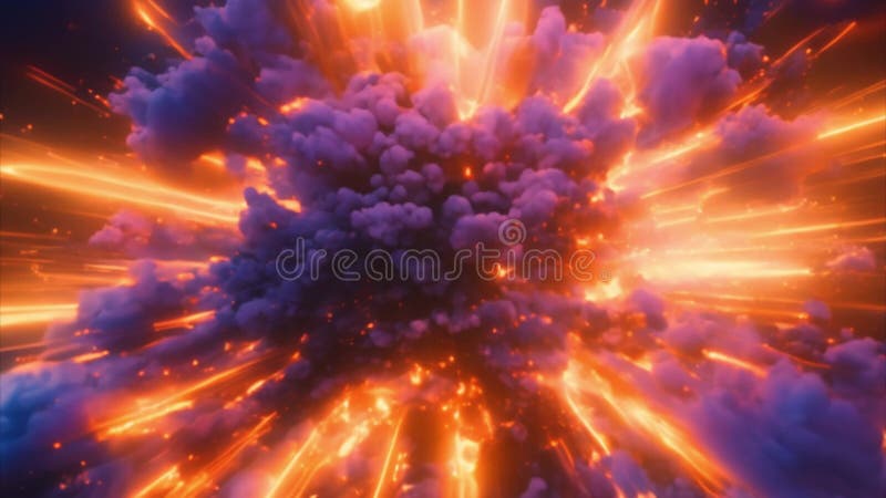 Cosmic Explosion with Glowing Light Rays Stock Footage - Video of ...