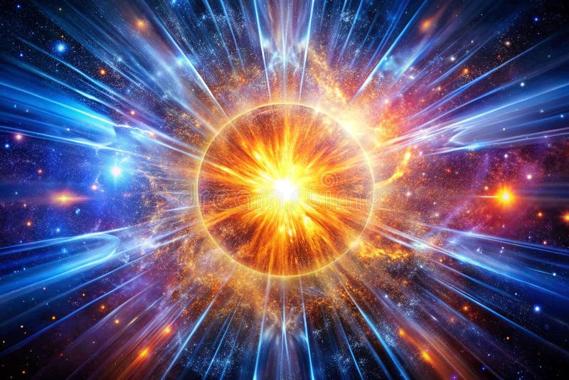 Cosmic Explosion in Outer Space Stock Illustration - Illustration of ...