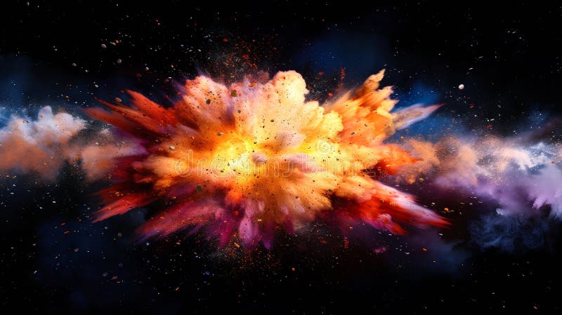 Cosmic Explosion in Outer Space. Generative Ai Stock Illustration ...