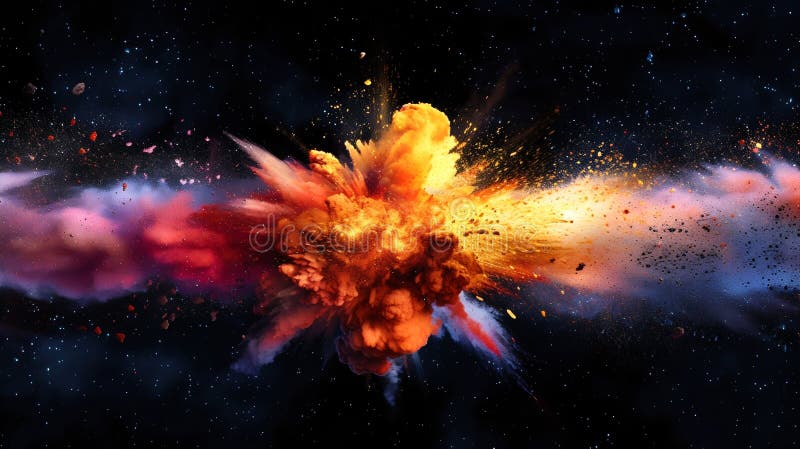 Cosmic Explosion in Outer Space. Generative Ai Stock Illustration ...