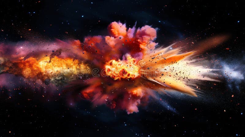 Cosmic Explosion in Outer Space. Generative Ai Stock Illustration ...