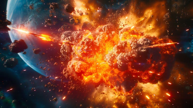 Cosmic Explosion in Outer Space. Generative Ai Stock Illustration ...