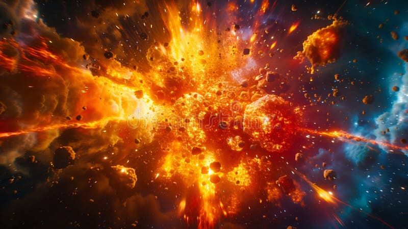 Cosmic Explosion in Outer Space. Generative Ai Stock Illustration ...