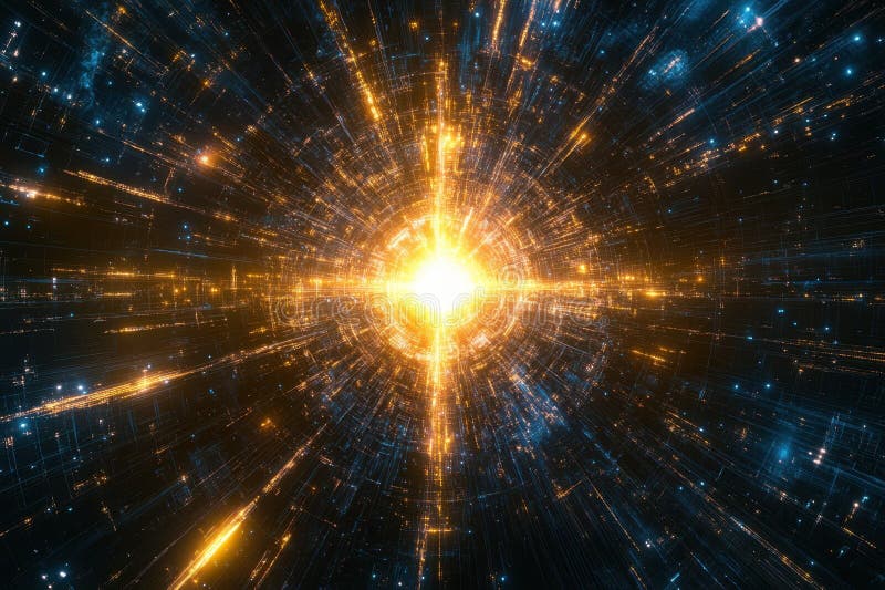 Cosmic Explosion with Radiant Light and Streaks of Energy in a Dark ...