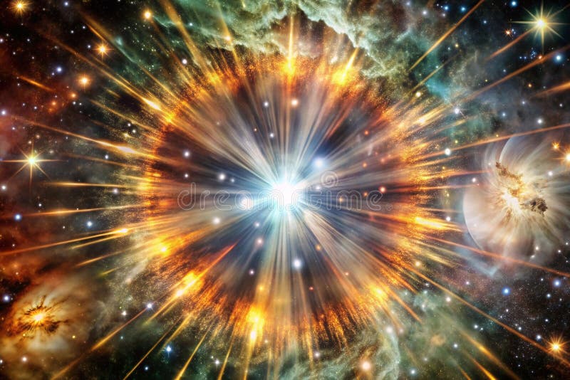 Cosmic Explosion in Space Nebula Stock Illustration - Illustration of ...