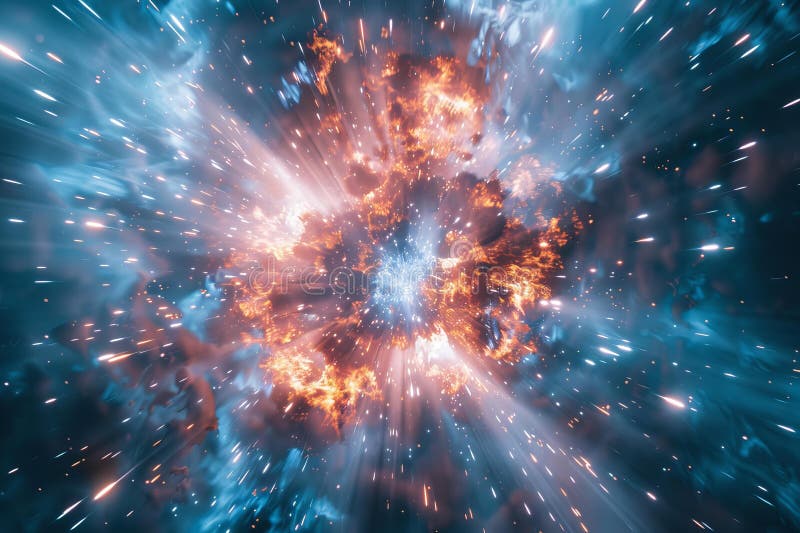 Cosmic Explosion and Starburst in Space Stock Illustration ...