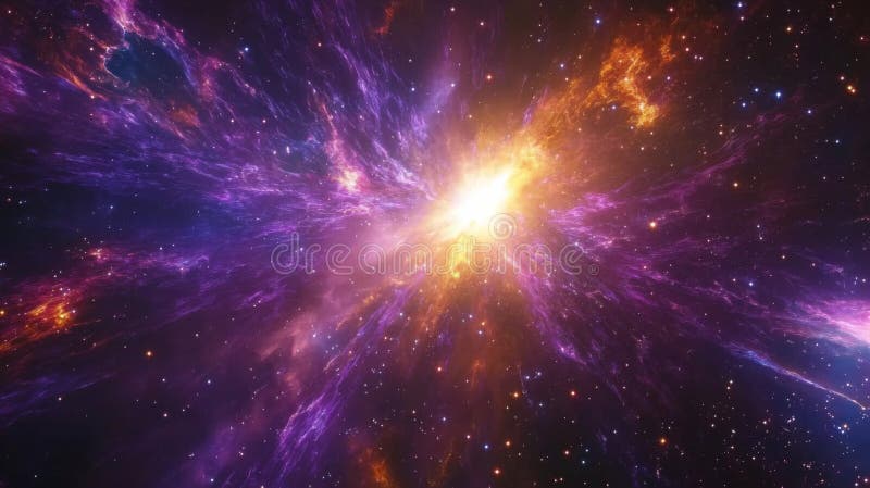 A Cosmic Explosion in a Starry Nebula Stock Illustration - Illustration ...