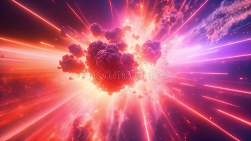 Cosmic Explosion in a Starry Nebula Stock Footage - Video of beams ...