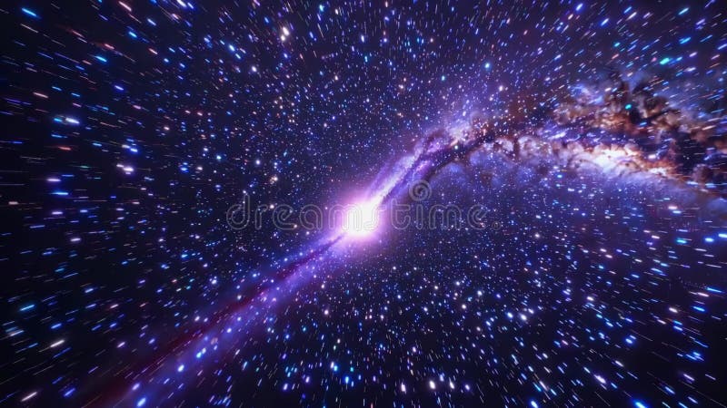 Cosmic Explosion with Swirling Stars and Galaxies, Deep Space View ...