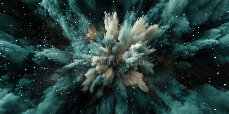 Teal Nebula Space Background Cosmic Clouds Stars Galaxy Ai Generated ...