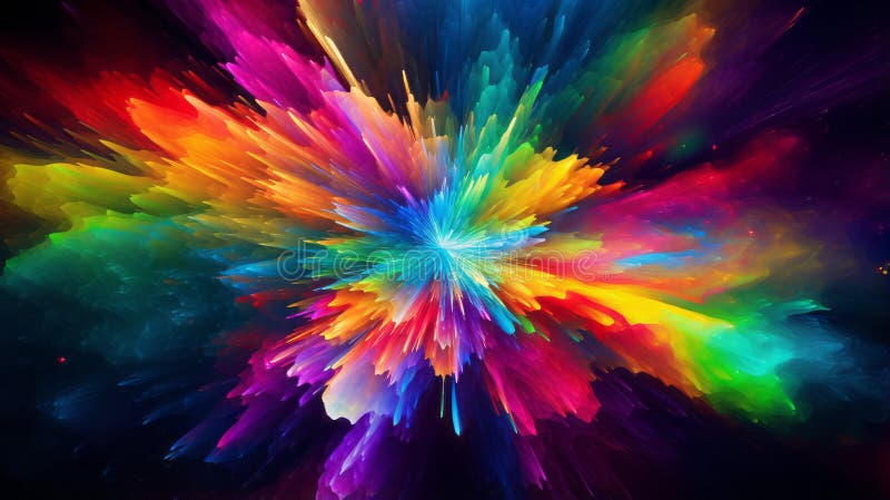 Cosmic Explosion Vibrant Colors Stock Illustration - Illustration of ...