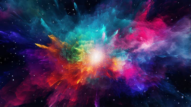 Cosmic Explosion Vibrant Colors Stock Illustration - Illustration of ...