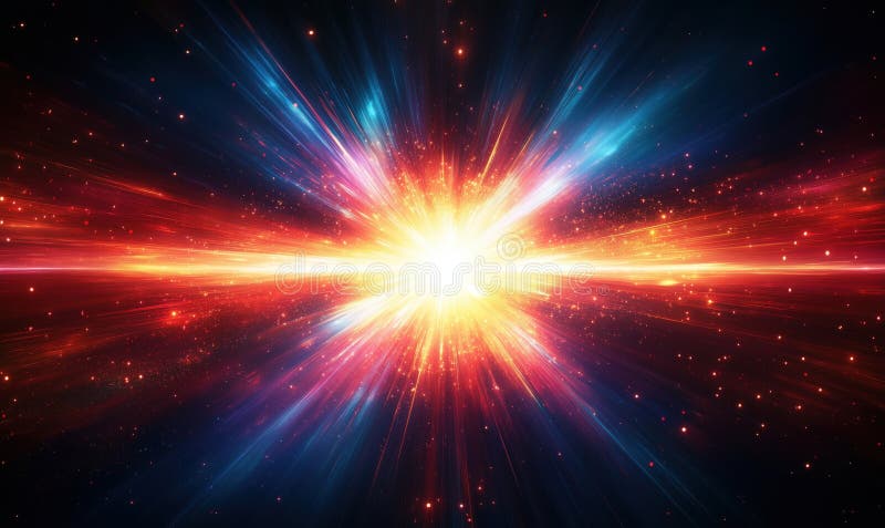 Cosmic Explosion Vibrant Light Rays Colorful Starburst Effects Stock ...