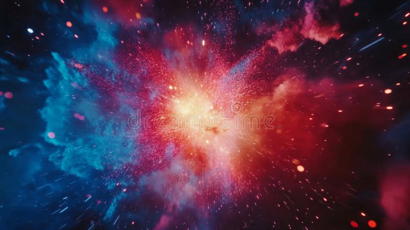 Cosmic Explosion a Vibrant Nebula Displaying Stellar Energy Stock ...