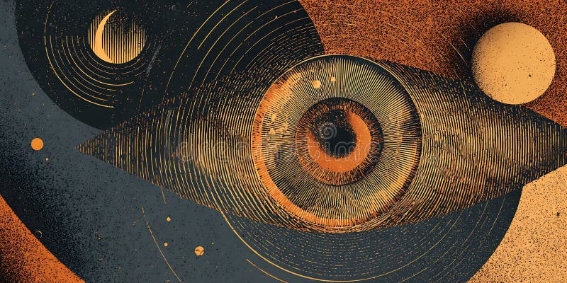 Cosmic Eye Abstract Art Featuring Celestial Patterns Stock Illustration ...