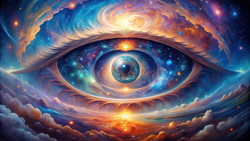 Cosmic Eye a Celestial Vision of Worlds Beyond. Generative AI Stock ...
